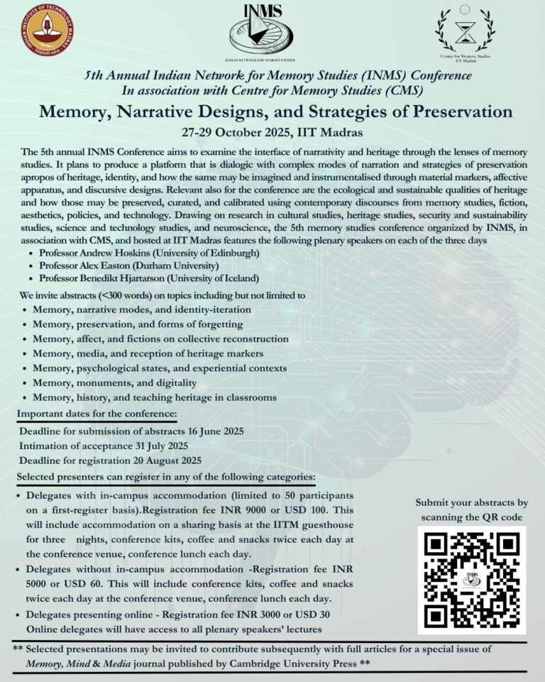 Indian Network for Memory Studies (INMS) - Home